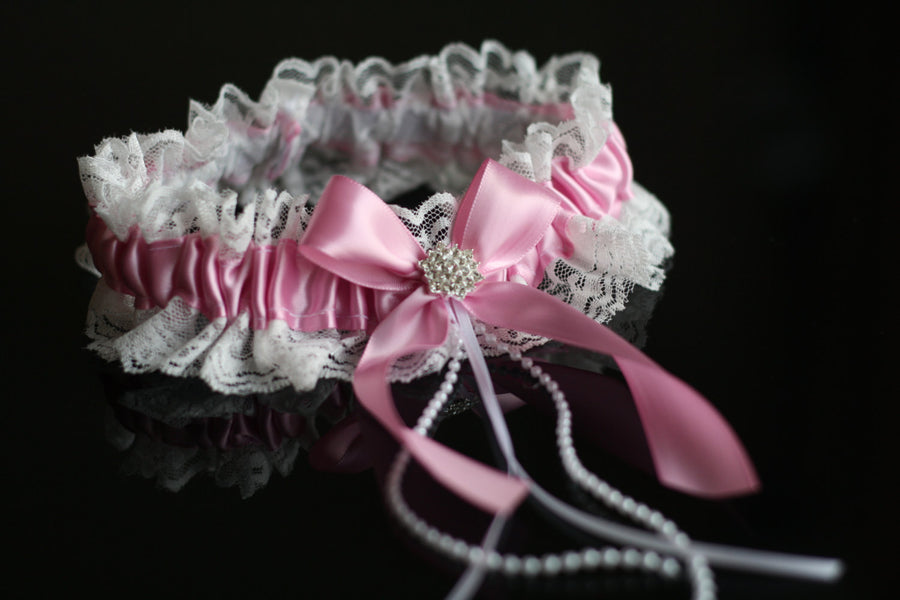 Dusty Pink Bridal Garter Set, Pink Wedding Garter Set, Pink Toss Garte ...
