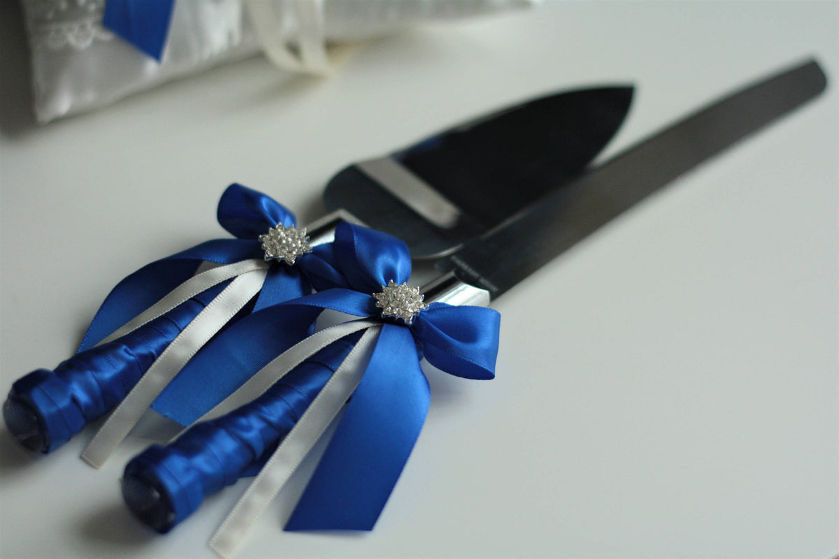 Royal Blue Cake Serving set, Wedding Cake Knife and Server, Cake Serve ...